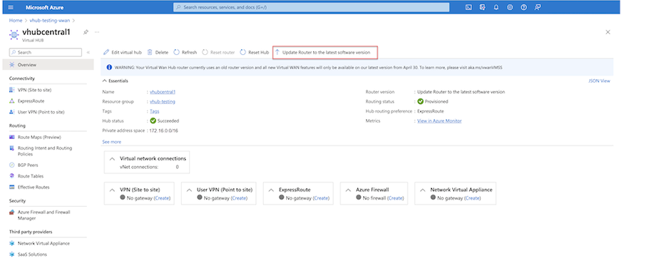 VeloCloud SD-WAN 6.4 - Administration Guide - VeloCloud SD-WAN in Azure Virtual WAN Hub ...